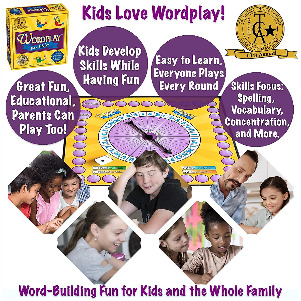 Wordplay for Kids — The Fast-Paced, Award-Winning Game Where Kids Race to Create Words — Fun & Educational for The Whole Family, Ages 6 & Up