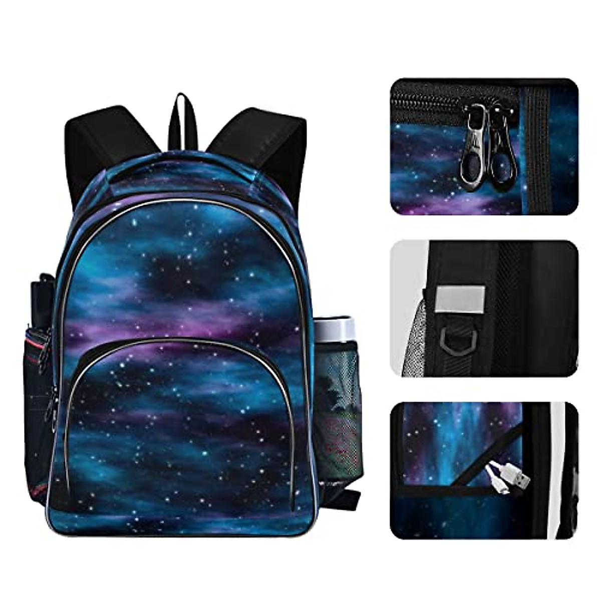 SUABO Dark Space Nebula with Stars Bookbag for Students Teens Girls Boys,Durable Backpack Schoolbag Rucksack Travel Bag Laptop Backpacks for Elementary Kindergarten College