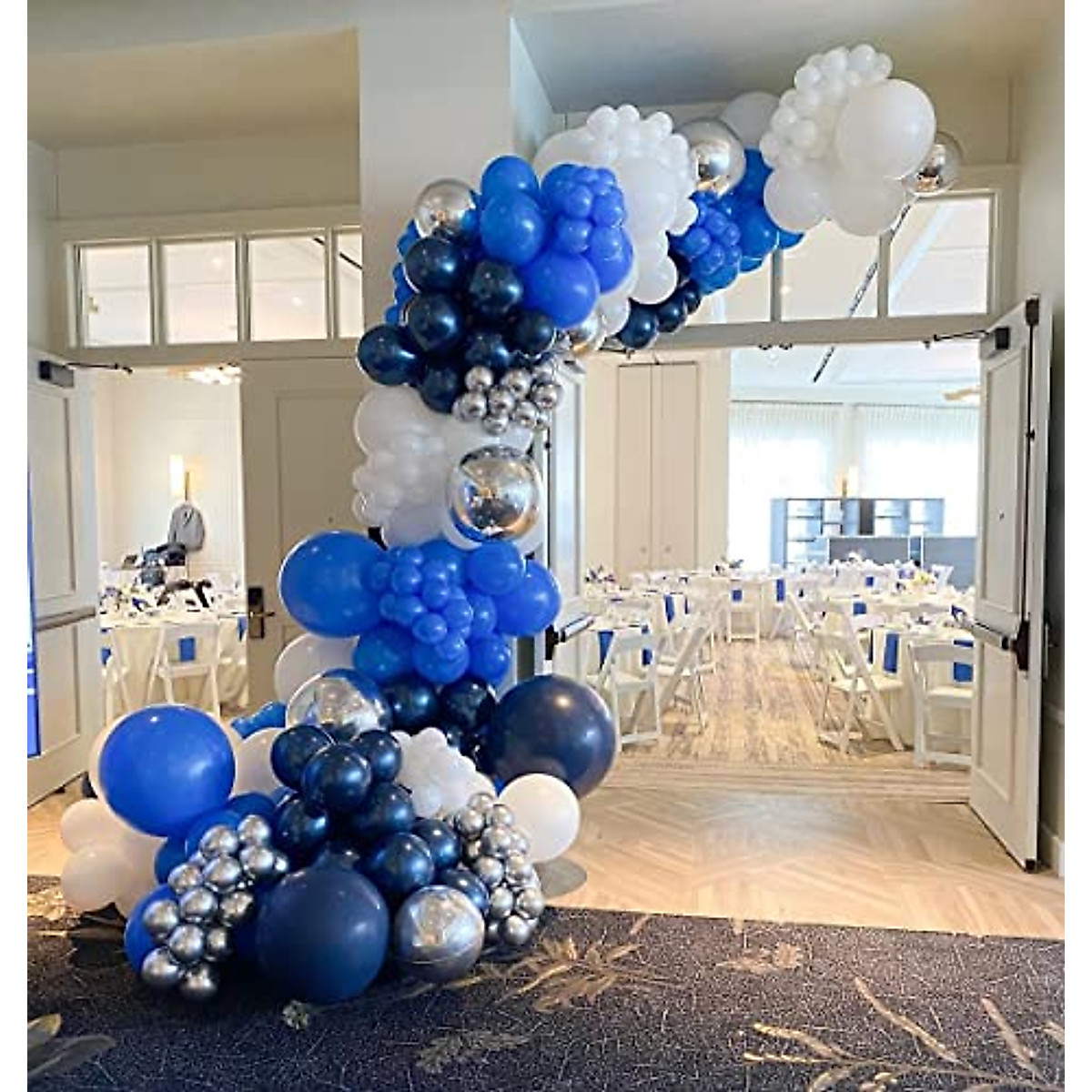 Royal Blue Balloons 100pcs Blue Balloon Garland Arch Kit 5/10/12/18 In Different Sizes Blue Matte Latex Balloon for Baby Shower Birthday Party Wedding Graduation Gender Reveal 4th of July Decorations