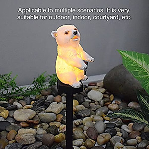 CAMPSLE Outdoor Solar Light, Cute Polar Bear Shape Garden Stake Light, Waterproof Solar LED Light for Walkway Yard Lawn Landscape Path Decoration