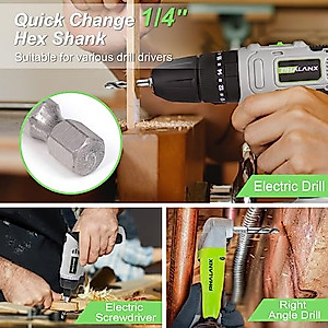 PHALANX Stubby HSS Drill Bits for Metal, Quick Change Hex Shank Drill Bit Set & Magnetic 1/4 Bit Holder, Cobalt Drill Bits for Steel Plate Impact Driver, Brocas para Metal, 1/8 3/16 3/32 1/4 5/16