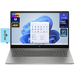 HP 2024 Envy 17t Business Laptop 17.3" 4K UHD IPS Display (Intel i7-1260P Upto 4.7 GHz, 32GB RAM, 2TB PCIe SSD, Backlit KYB, 2 Thunderbolt 4, WiFi 6E, BT 5.3, HD Webcam, Win 11 H) w/DKZ Hub