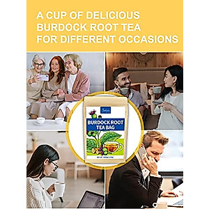 TeeLux Burdock Root Tea Bags, Pure Natural Burdock Root, Caffeine Free, Premium Herbal Tea, 50 Tea Bags