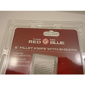 American Coastal Conservation Association 8" Semi Flex Stainless Narrow Filet Knife SG133-8 With Hard Shell Sheath