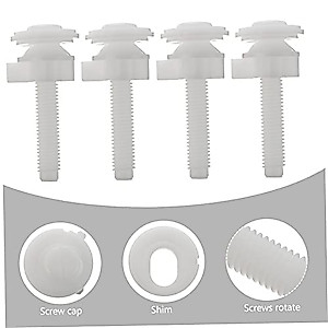 OSALADI Toilet Screws 8 Pcs Toilet Screw Toilet Bowl Seat Toilet Tank Bolts Ground Screw Toilet Hinge Toilet Seat Replacement Screws Plastic White Toilet Seat Cover Screws Water Tank Nut