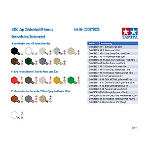 TAMIYA 78025 Japanese Battleship Yamato Model Kit