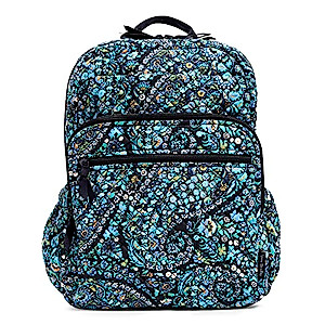 Vera Bradley Women's Cotton XL Campus Backpack, Dreamer Paisley - Recycled Cotton, One Size
