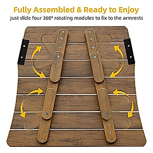 DWVO Adirondack Connecting Table, Water Resistance Outdoor Side Table Arm Tray Table for Adirondack Chairs, Adirondack Table Desk for Adirondack Barstools, Center Table for Tall Adirondack Chair,Brown