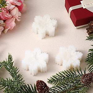 3 Pcs Christmas Snowflake Candles Winter Trendy Candles Snowflake Shaped Candle Soy Wax Aesthetic Candle Gifts for Christmas Home Birthday Wedding Party Decorations