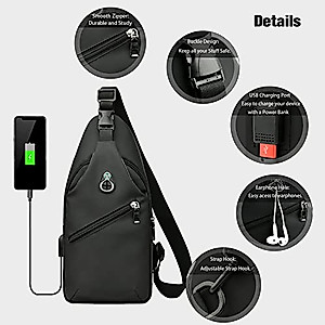 Travel Bag for Nintendo Switch/Lite/OLED, Sling Portable Waterproof Backpack Carrying Crossbody Shoulder Chest Gaming Bag Case for NS Console Dock Joy-Cons & Accessories Storage, USB Charging Port