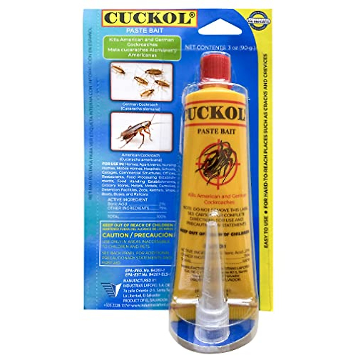 Cuckol Bait Ready to use, Kills All Cockroaches Including The German one, odorless, Safe use for People and Pets, Natural attractants Placed in Kitchen and Furniture, Long time Without Cockroaches