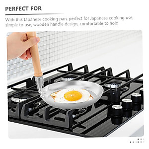 SEWOART Japanese Parent- Bowl Special Pot Creative Vertical Handle Frying Pan Japanese Cuisine Pan Egg Pan Egg Chicken 17cm Deluxe Version (uncoated) with Glass Lid for Gas Wooden Gas