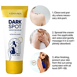Ashania Dark Spot Remover For Body Cream, Dark Armpit Remover, Neck, Elbows, Armpit, Knees, Bikini Areas, Inner Thighs, Sun Spot and Private Areas