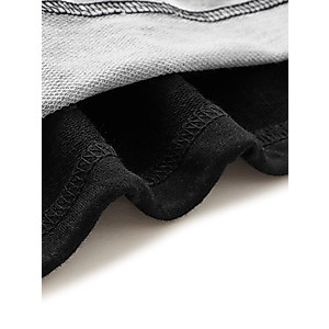 SweatyRocks Women's Casual Long Sleeve Colorblock Pullover Hoodie Sweatshirt Crop Top Black Grey X-Small