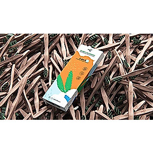 MOTI CO. Bamboo Toothbrushes 4 Pack - Tongue Cleaner Gift Inside - Soft Charcoal Bristles - Eco-Friendly and Biodegradable - Healthier Teeth and Planet