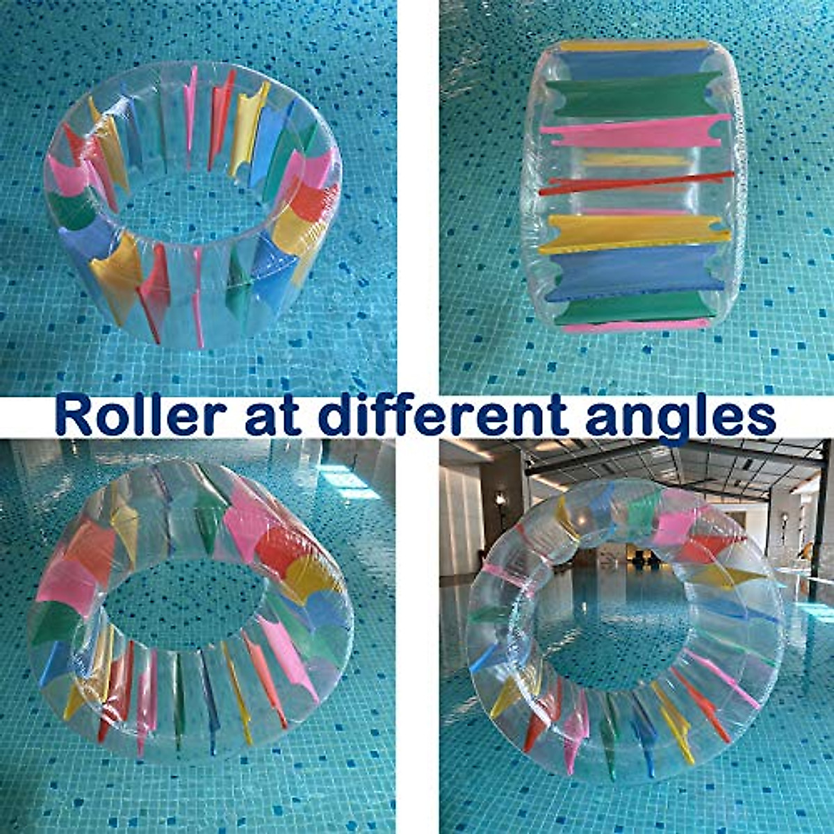 ALLADINBOX Inflatable Roller Float, 40" Colorful Water Wheel, Swimming Pool Rainbow Roller Toy for Kids and Adults Outdoors, Recommended Age 3 Years+