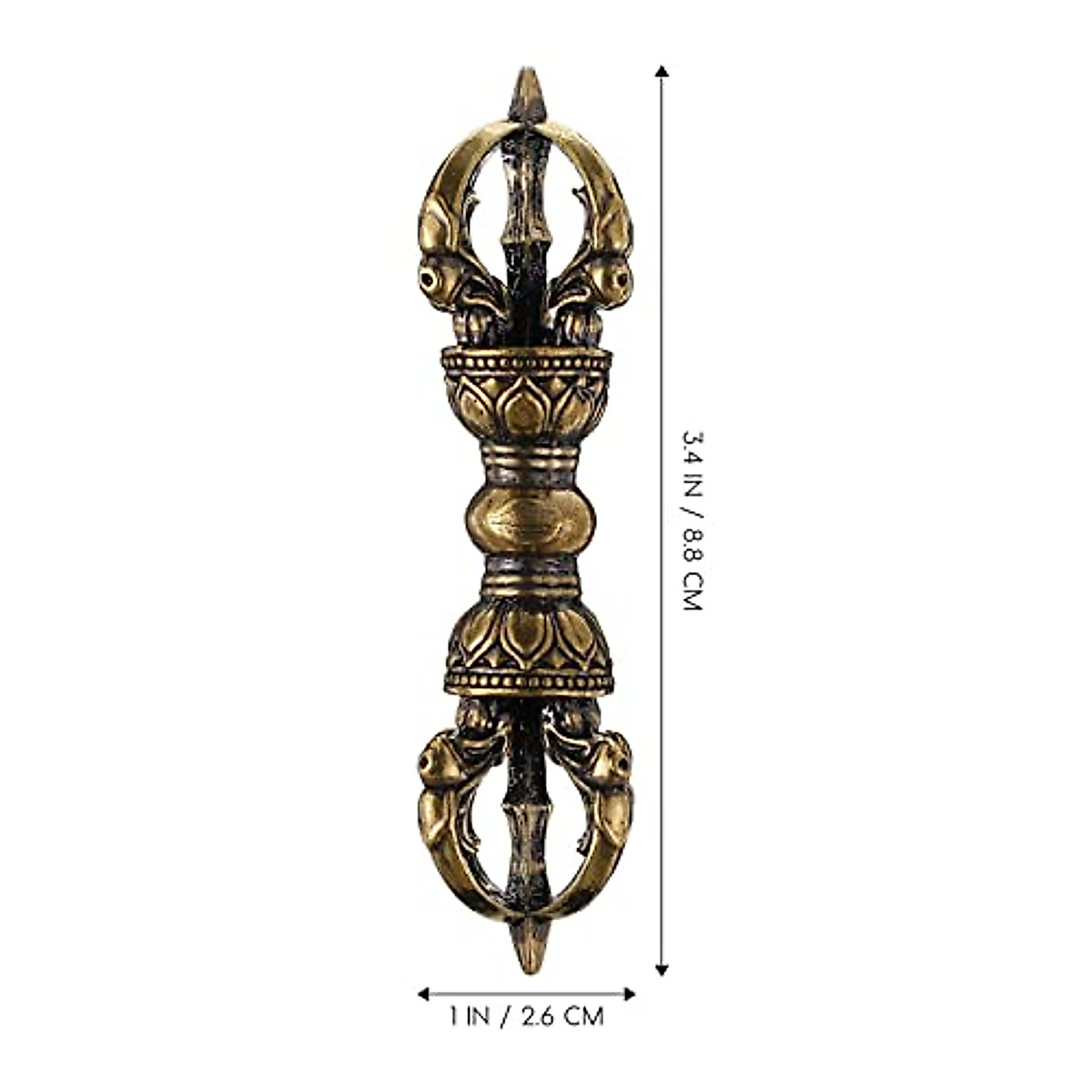 Homoyoyo Buddhist Dorje Vajra Pestle Brass Craft Ornament Retro Antique Buddha Pendant Charms for DIY Keychain Car Decor Buddhism Supplies