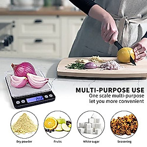 Kitchen Digital Food Scale, High Accuracy Mini Food Scales Digital Weight Grams and Oz for Cooking, Baking, Jewelry, Tare Function, 2 Trays, LCD Display (3000g/0.1g)