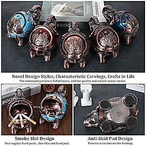 SogYupk Elephant Ashtray-Outdoor Windproof Metal Ashtray with Flip Cover-Indoor Multifunctional Recreation/Office Ashtray, Vintage Drop Resistant Ashtray,Men and Ladies Gift (Purple)