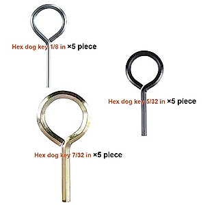 Joneaz Hex Dogging Key 1/8 inch 5/32 inch and 7/32 inch for Push Bar Panic Exit Device,Metal Dog Keys Kit 15-Piece, 3 Size