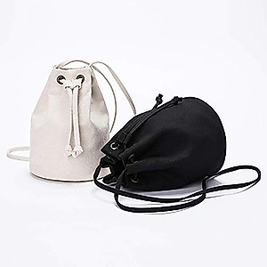 Bucket Bag Purse Women Drawstring Purses Women Bucket Purses Hand Bag Anti Theft Crossbody Purse Zipper HoBo Designer Shoulder Bag (Black, 6.29”(L) 6.29”(W) 8.46”(H))