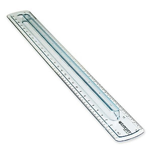 Westcott 00402 Smoke Gray Plastic Ruler with Finger Grip, 12 Inch