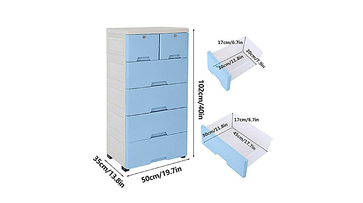 6-Drawer Plastic Storage Dresser with Wheels | Home Organizer
