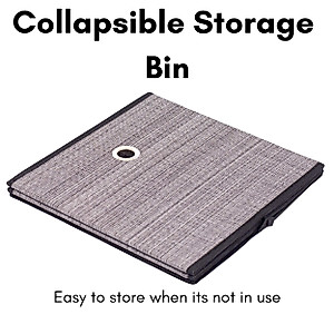 Internet's Best Canvas Storage Bin - Durable Storage Cube Box Basket Container - Clothes Nursery Toys Organizer - Grey