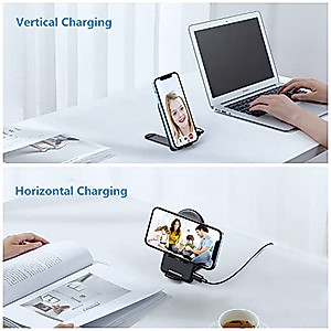 Fast Wireless Charger,15W Wireless Charging Stand with QC3.0 Adapter,Adjustable and Foldable for iPhone 14/13/12/11 Pro Max/Plus/XR/XS/8/Samsung Galaxy S21/S20/S9/Note 20/10/Google Pixel 7/6/5/4/Pro