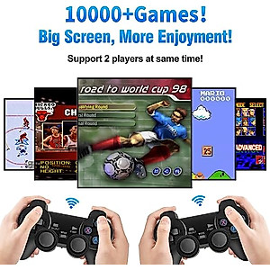 QISELF 10K+ Games Wireless Retro Game Console Classic Video Game Console 1080P HDMI Output All in One Game Console with 9 Emulators