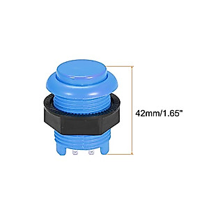 Rebower Momentary Game Push Button Switches Game Small Button [for Arcade Video Game] -M28/Blue/10 Pcs
