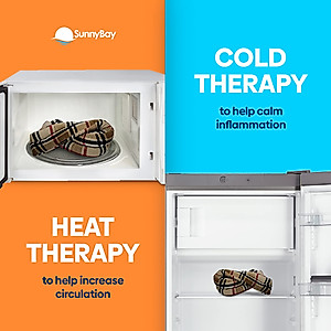 SunnyBay Microwave Heating Pad, Microwavable Moist Heated Neck and Shoulder Wrap, Versatile Weighted Beanbag Cold Pack or Warm Compress for Pain Relief, 26x4 Inches, London