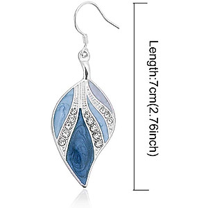 OYEFLY Dangle Earrings Sterling Silver Drop Earring Handmade Bohemian Teardrop Earrings