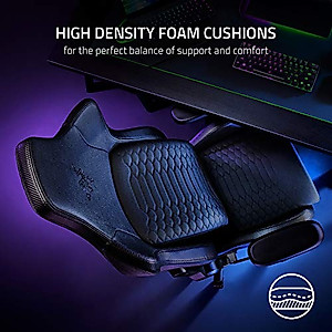 Razer Iskur Gaming Chair: Ergonomic Lumbar Support System - Multi-Layered Synthetic Leather Foam Cushions - Engineered to Carry - Memory Foam Head Cushion - Blac