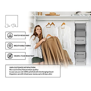 Chez Pao 6-Shelf Hanging Closet Organizer with 3 Drawers & 3 Shelves - Closet Organizers and Storage - Closet Organization - Incl. 2 Packing Cubes
