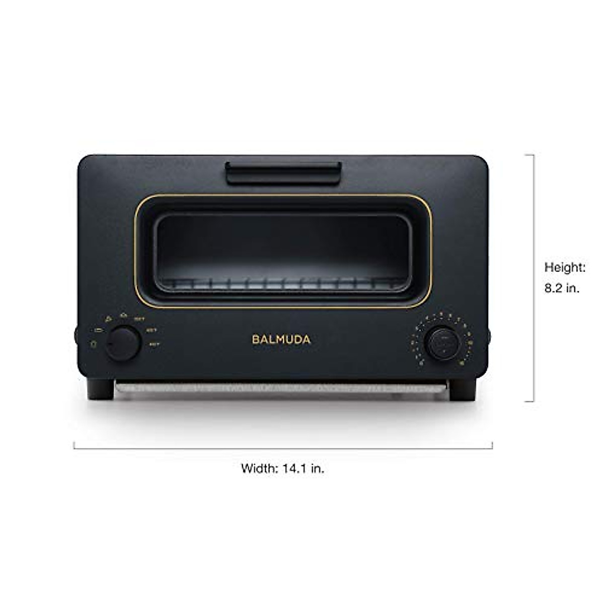 BALMUDA The Toaster | Steam Oven Toaster | 5 Cooking Modes - Sandwich Bread, Artisan Bread, Pizza, Pastry, Oven | Compact Design | Baking Pan | K01M-KG | Black | US Version