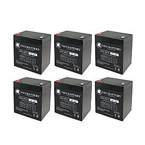 VICI Battery 12V 5AH SLA Battery Replaces pc1250 ub1250 ca1240 bp5-12 es4-12 - 6 Pack Brand Product