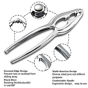 Crab Crackers and Tools, 16 Pieces Lobster Crackers Crab Crackers Sets Seafood Tools Set Nut Crackers Tools