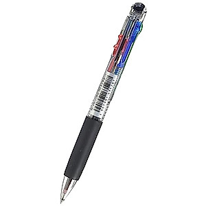 Tombow 4 Colors Ballpoint Pen, Reporter 4, Black, Red, Blue, Green, Transparent Body (BC-FRC20)