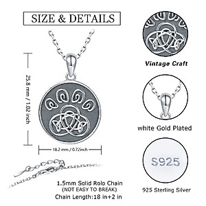 925-Sterling-Silver Cute-Animal Cow Necklace for Women - White Gold Plated Cute Cow Pendant Necklaces with Enamel for Cow Print Jewelry Christmas Gifts for (Dancing Cow) (cow) (cow) (Celtic-Knot Dog)