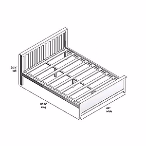 Plank+Beam Solid Wood Queen Bed Frame, Platform Bed with Headboard, Clay