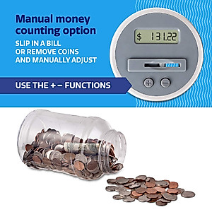 M&R Digital Counting Coin Bank. Batteries Included! Personal Coin Counter/Money Counting jar, totals up Your Savings- Works with All U.S. Coins-in Retail Packaging.