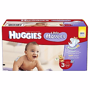Huggies Little Movers Diapers, Ebulk, Size 3, 222 Count (packaging may vary)