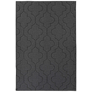 Garland Rug Brentwood Double Quatrefoil Indoor/Outdoor Area Rug, 6-Feet by 8-Feet, Cinder Gray