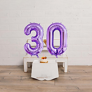 Number 50 Balloons 32 Inch Digital Balloon Alphabet 50th Birthday Balloons Digit 50 Helium Balloons Big Balloons for Birthday Party Supplies Wedding Bachelorette Bridal Shower, Purple Number 50