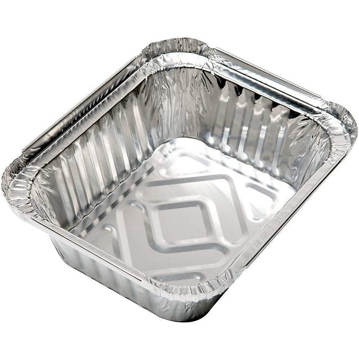 Aluminium Disposable Foil Food Container with Lids (Pack of 50) Reusable Takeaway Containers, Great for Baking Roasting Cooking Food Storage, 14 x 12 x 5cm