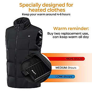 BIUMVP Heated Vest Battery Pack,10000mAh 5V 2A Power Bank Specially Designed for Heated Jacket, Heated Clothes,Heated Coat,Heated Pants.