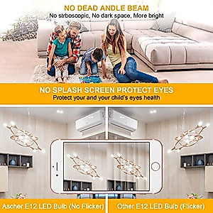 Ascher E12 Candelabra LED Light Bulbs 60 Watt Equivalent, 550 Lumen, Daylight White 5000K, Clear LED Filament Candle Bulbs, Non-Dimmable, Pack of 5