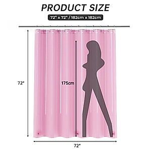 AmazerBath Shower Curtain Liner, 72x72 Transparent Hot Pink Shower Curtain Liner, Lightweight Plastic Shower Curtain Liner, Cute Waterproof Shower Liner for Bathroom with 3 Magnets & 12 Grommet Holes