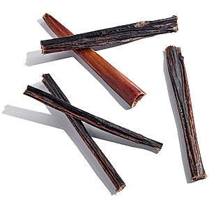 Jack&Pup 6 Inch Skinny Bully Sticks for Small Dogs | Thin Odor Free Bully Sticks Sheaths | All Natural, 100% Beef Pizzle Sticks for Seniors and Puppies (Skinny, 30 Pack)